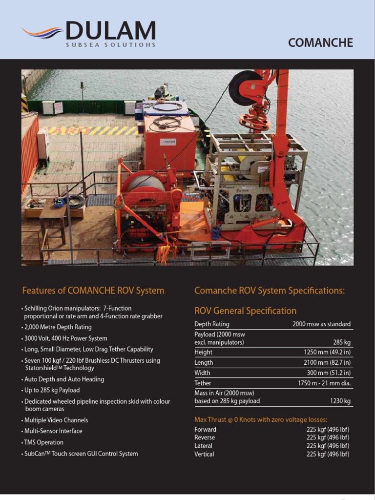 Comanche ROV | PDF | Manufactured Goods | Science