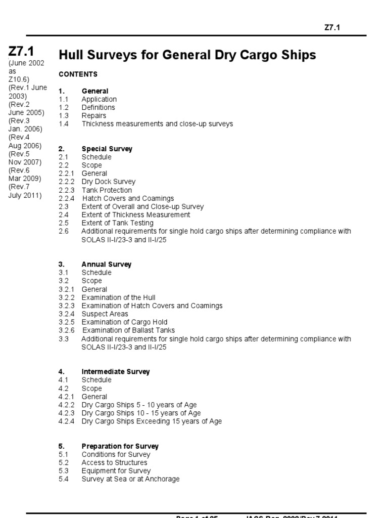 Hull Surveys For General Dry Cargo Ship | PDF | Surveying | Deck (Ship)