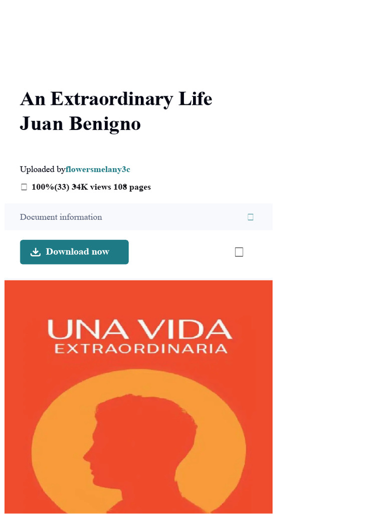 An Extraordinary Life - Juan Benigno PDF Thought Mind 17 | PDF