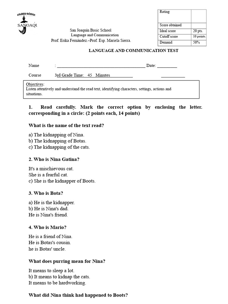 Test TEXT The Kidnapping of Boots Benjamin Nuñez | PDF