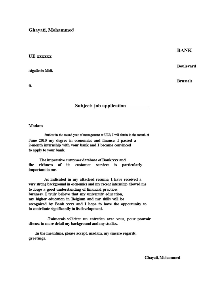 Job Application Letter | PDF