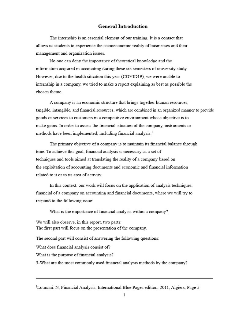 Internship Report | PDF | Expense | Income Statement
