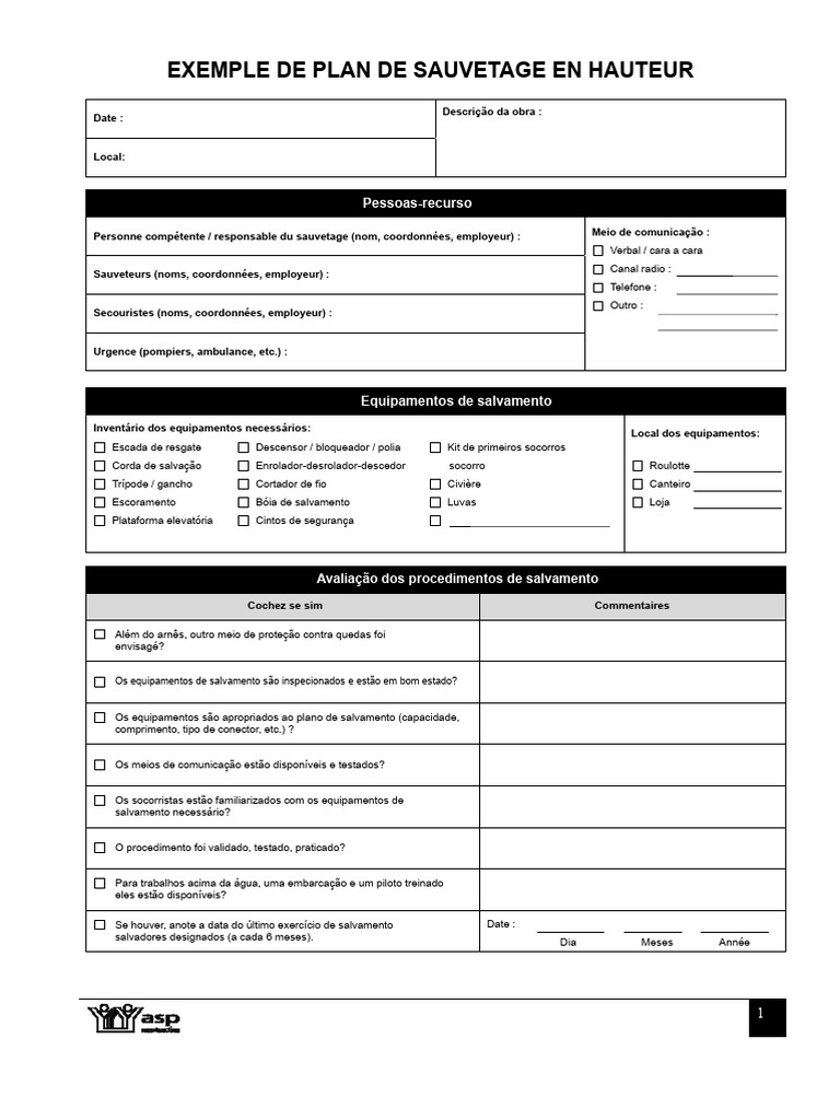 Exemplo de Plano de Resgate em Altura | PDF | Resgate