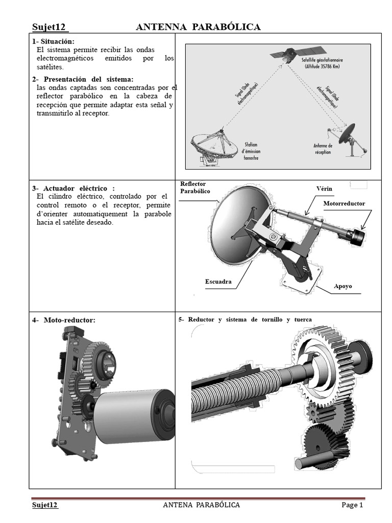 Tema12 ANTENA PARABÓLICA PDF | PDF | Antena (Radio) | Máquinas