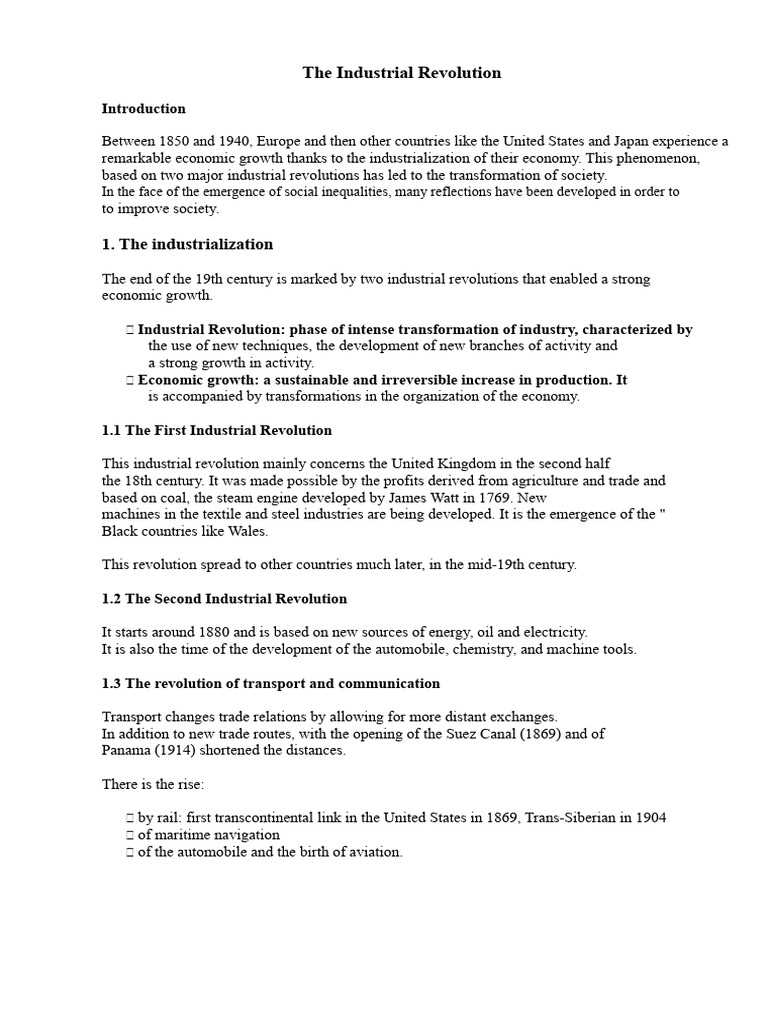 The Industrial Revolution | PDF | Industrial Revolution | Economic Growth