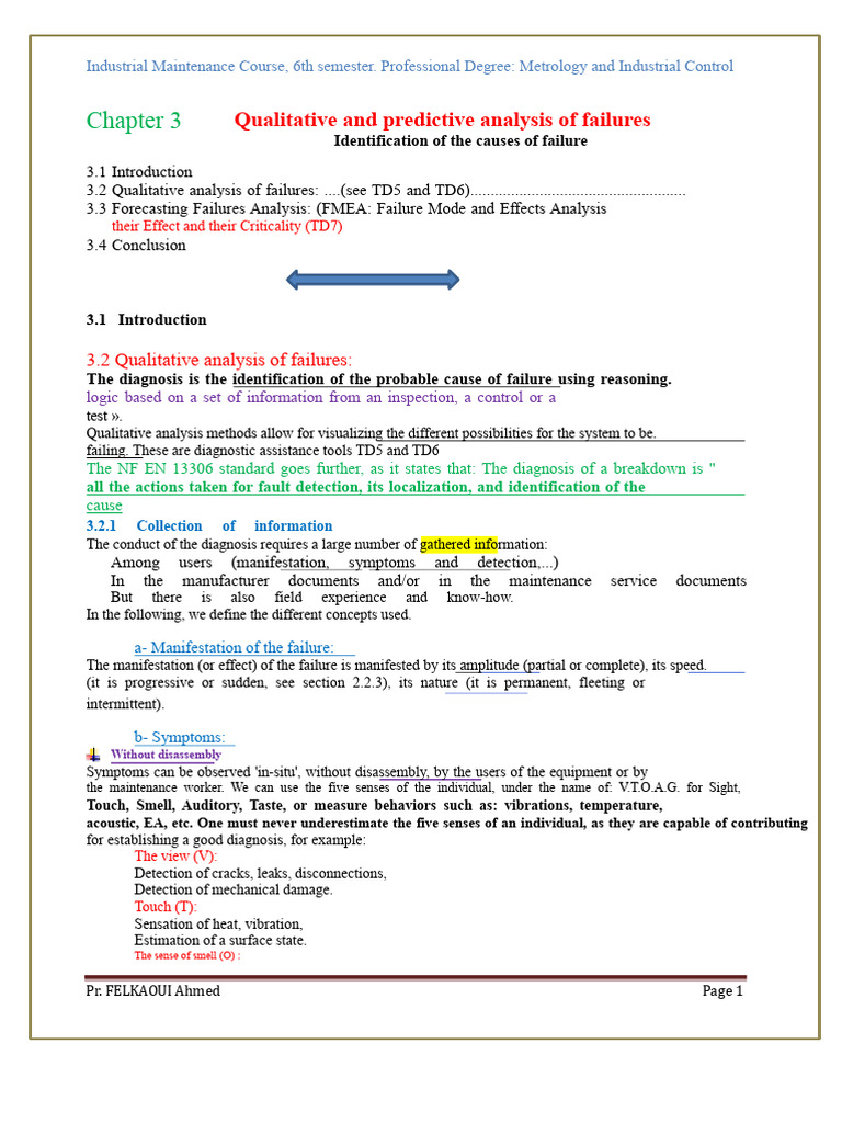 Failure Analysis in Industrial Maintenance | PDF | Reliability ...
