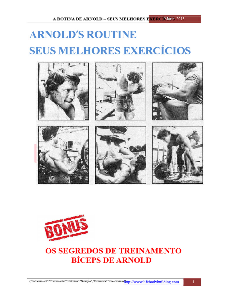 Rotina de Exercícios de Arnold Schwarzenegger | PDF | Treinamento de ...