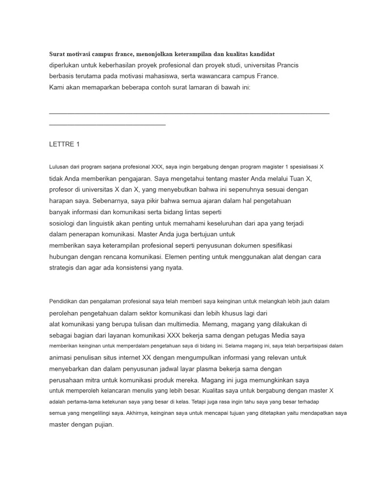 Surat Lamaran Kerja | PDF