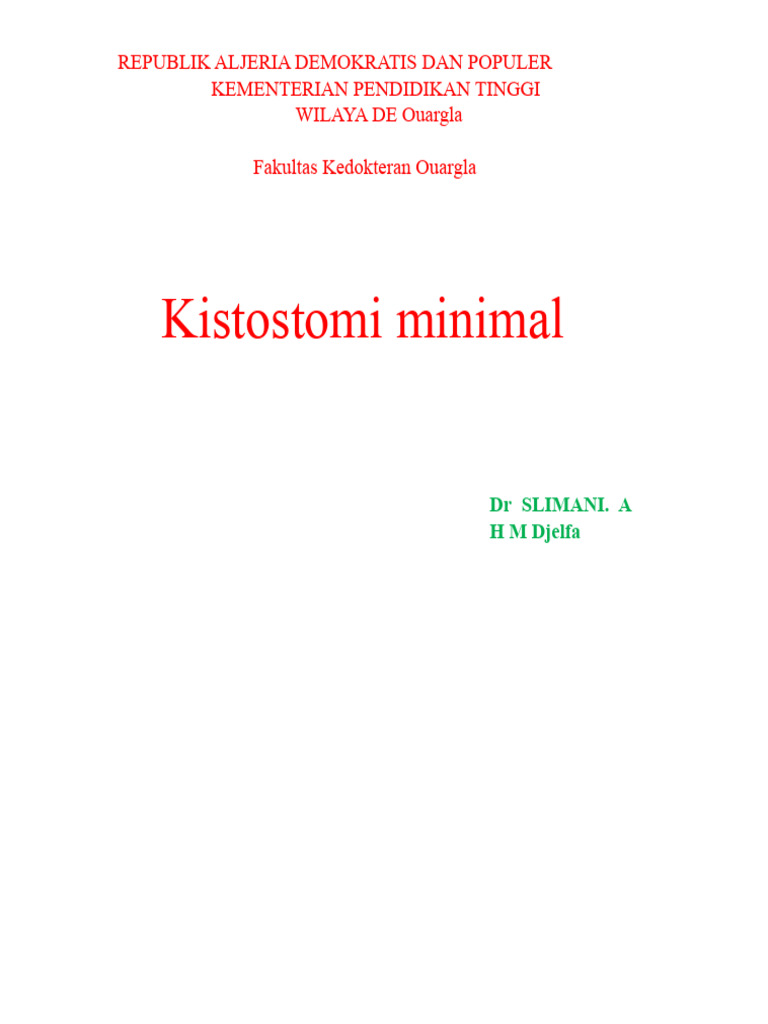 Cystostomi Minimum | PDF