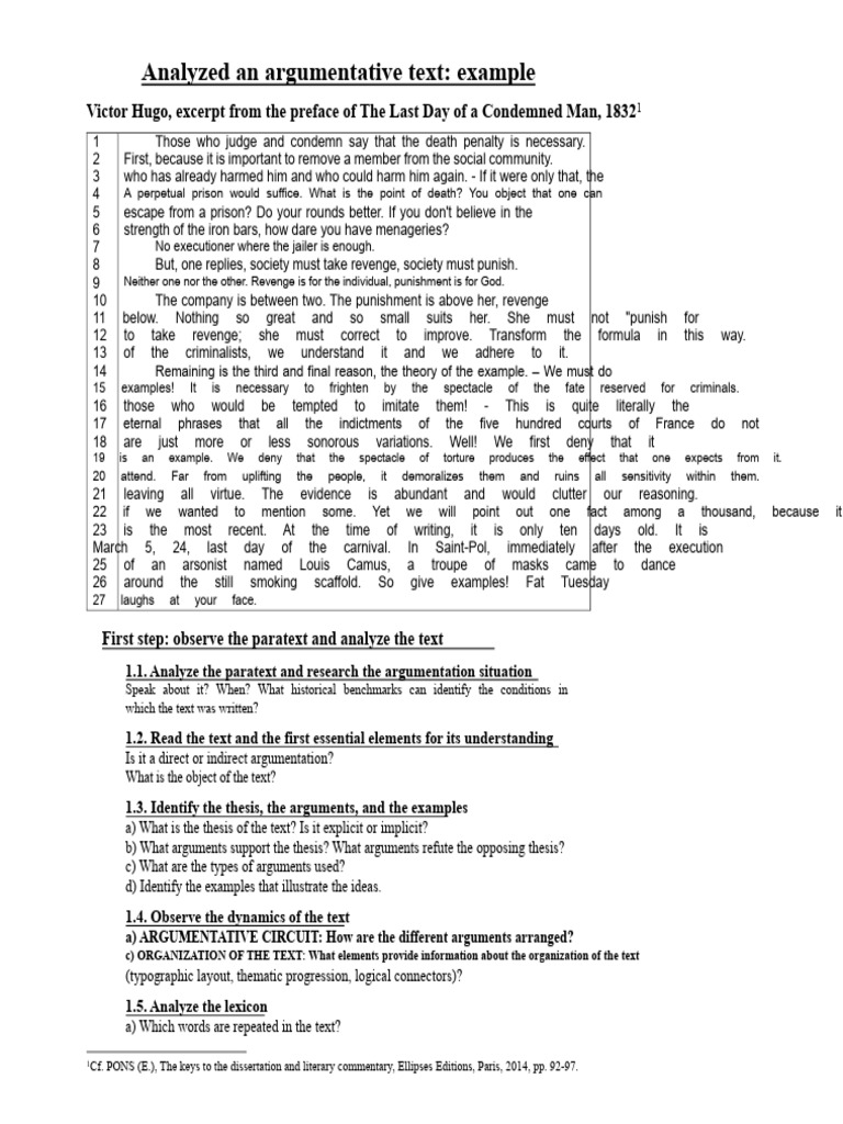 Example of Analysis of an Argumentative Text | PDF | Reason | Ellipsis