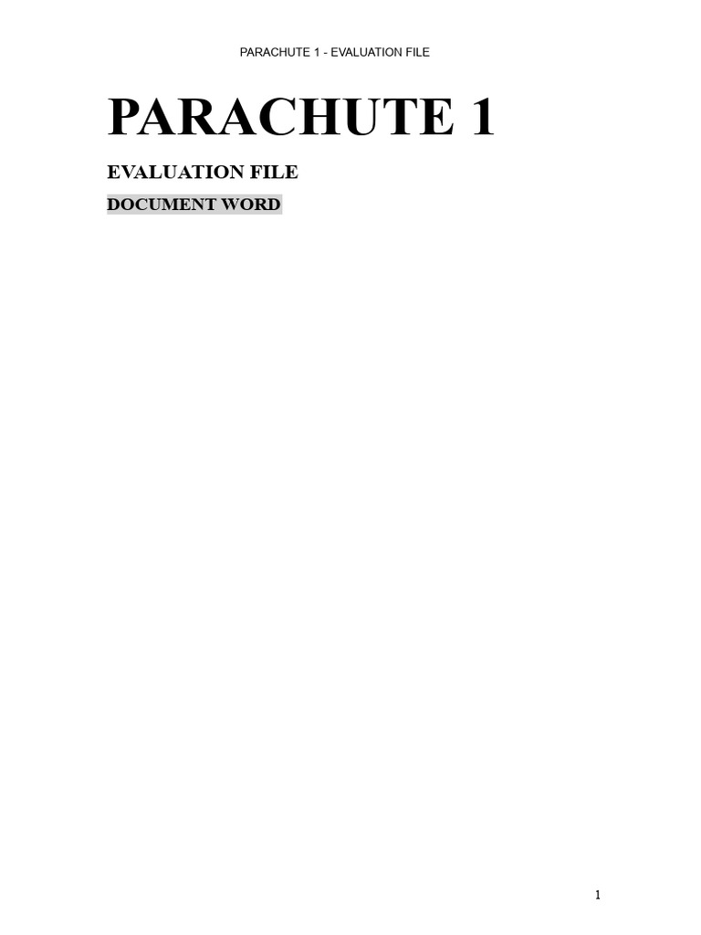 Parachute 1 Language Evaluation Guide | PDF | Information