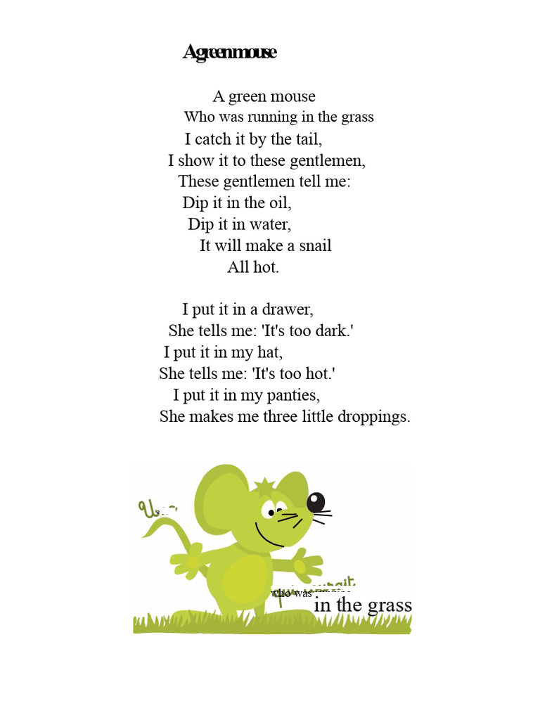 Poem About a Green Mouse | PDF