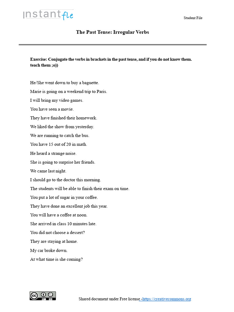 The Passé Composé Irregular Verbs | PDF