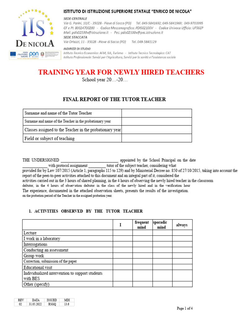 13.6 - Teacher Tutor Report Model | PDF | Teachers | Mind