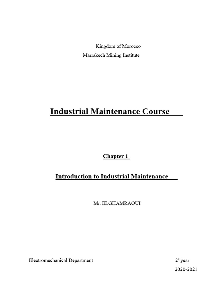 Introduction to Industrial Maintenance | PDF