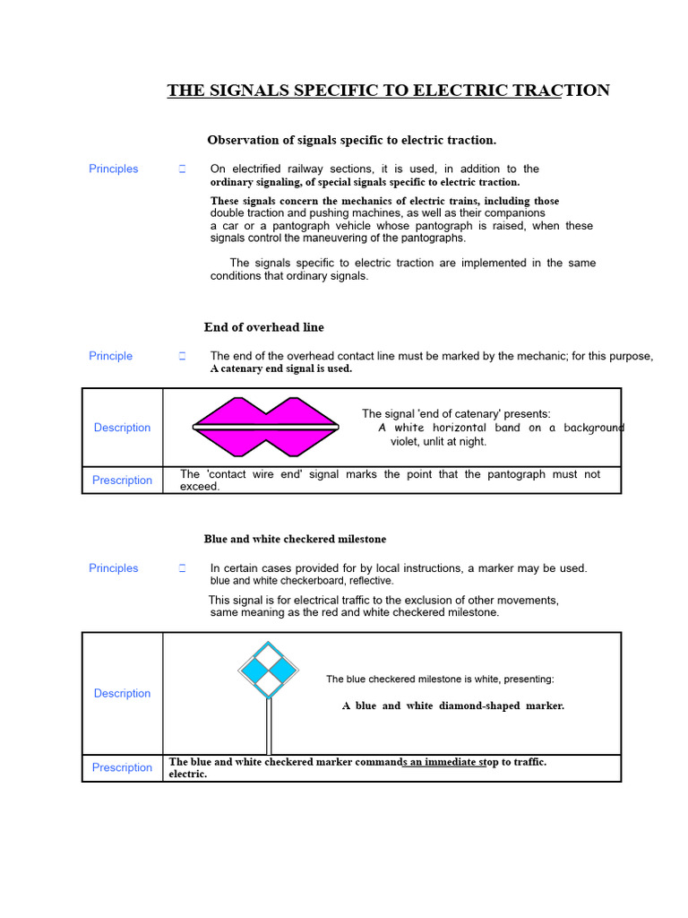 Signals Specific to Electric Traction | PDF | Manufactured Goods ...