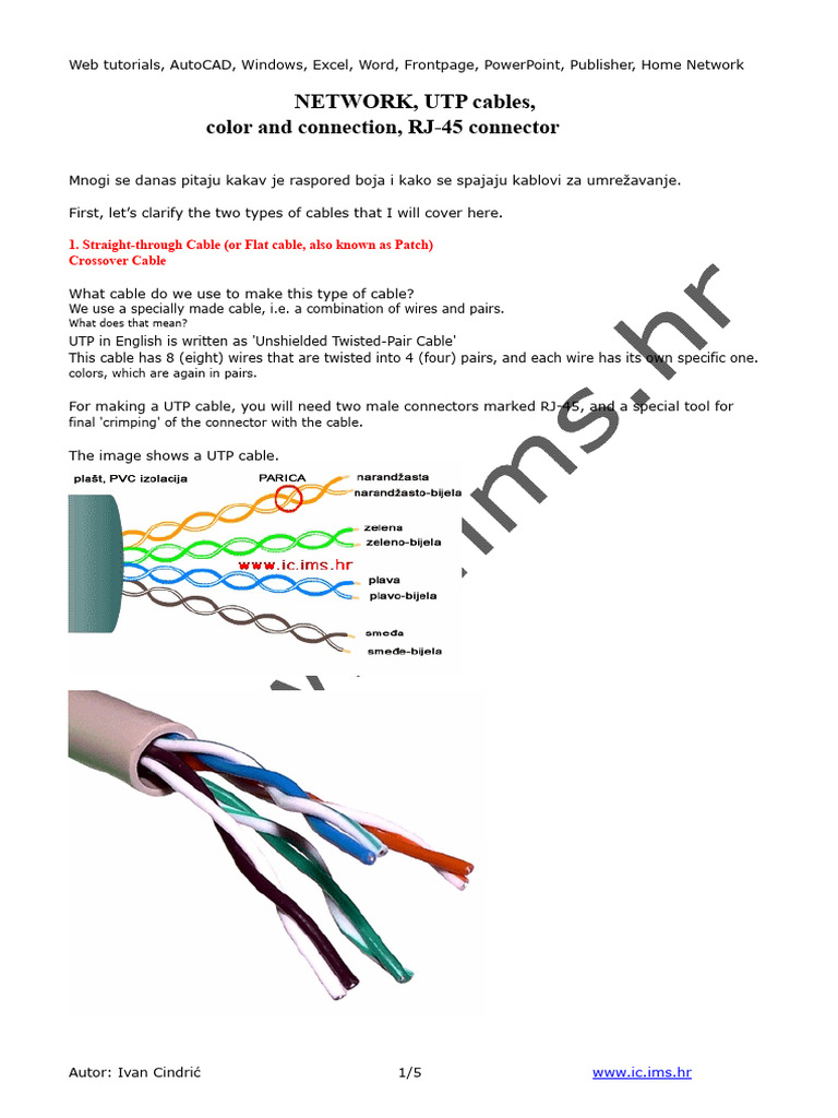 UTP_cables_and_color_scheme_RJ45.pdf | PDF | Electrical Equipment ...