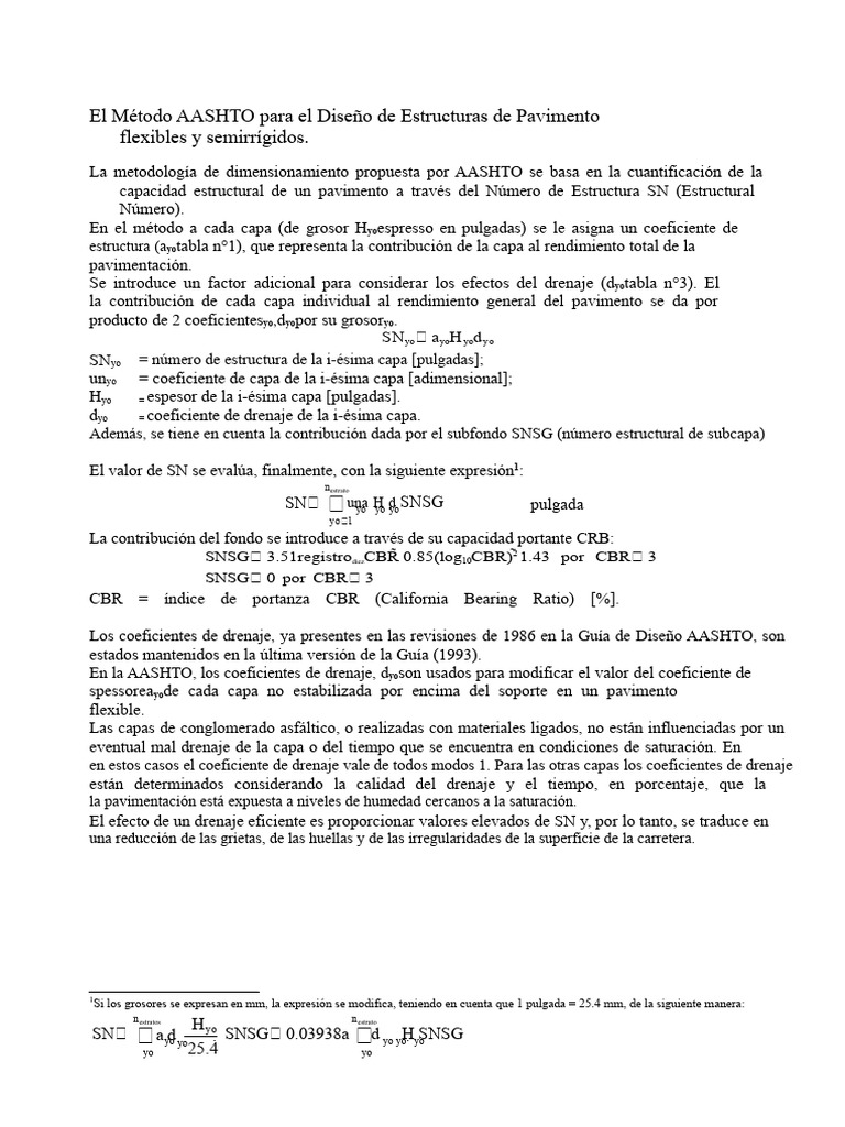 Diseño de Pavimentos AASHTO: Método SN | PDF