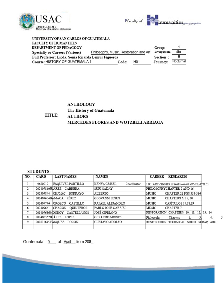 Summary of the Book of the History of Guatemala, Anthology | PDF | Maya ...