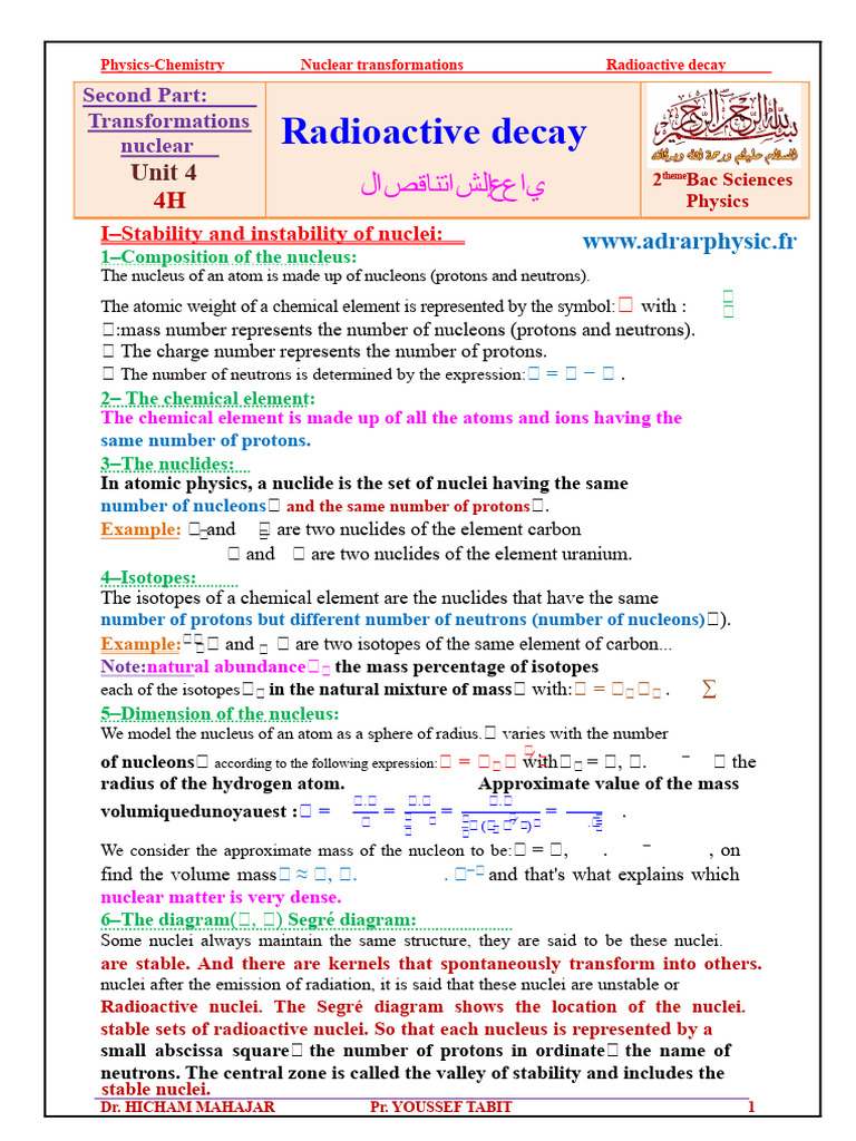 Nuclear Transformations and Radioactivity | PDF | Radioactive Decay ...