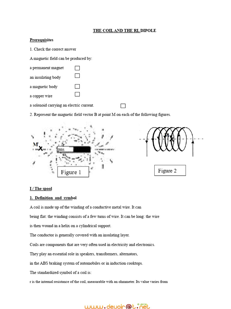 Pilot High School Course - Physical Sciences Coil and RL Dipole - Bac ...