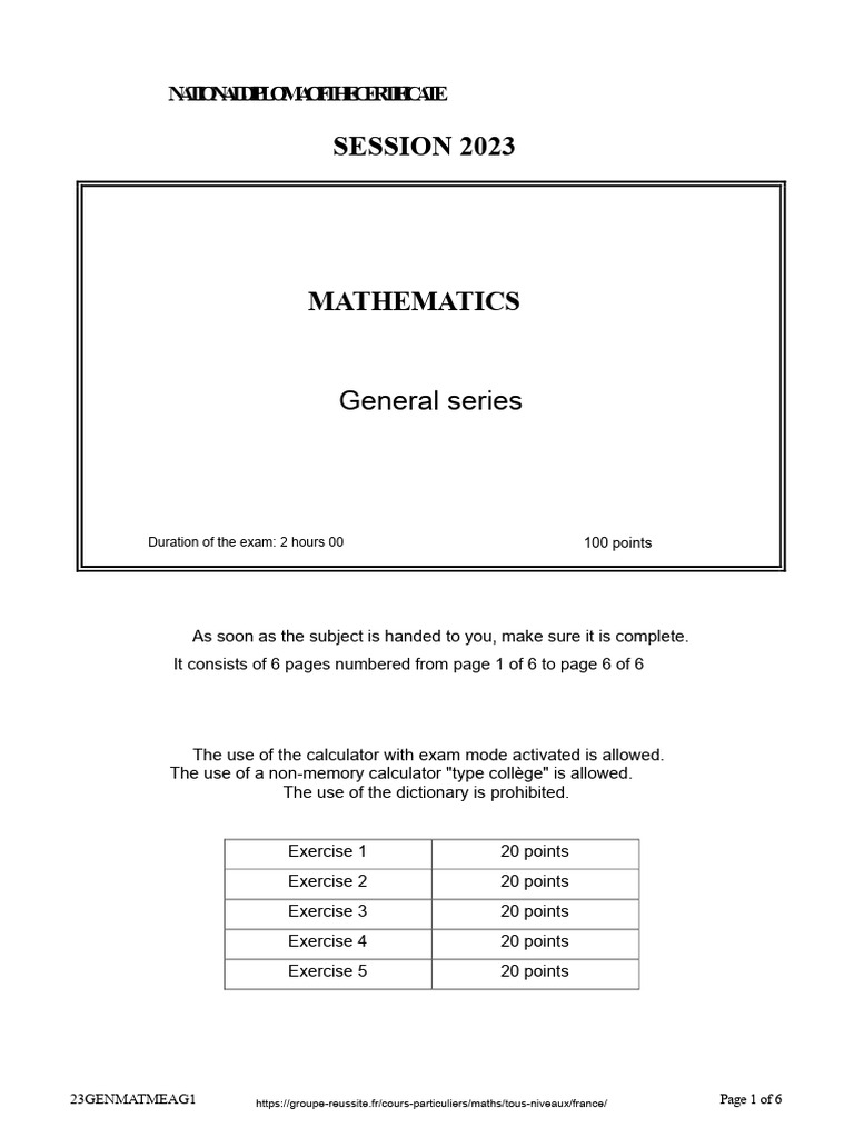2023 Metropolitan Antilles Guyana Math Exam Subject | PDF | Function ...
