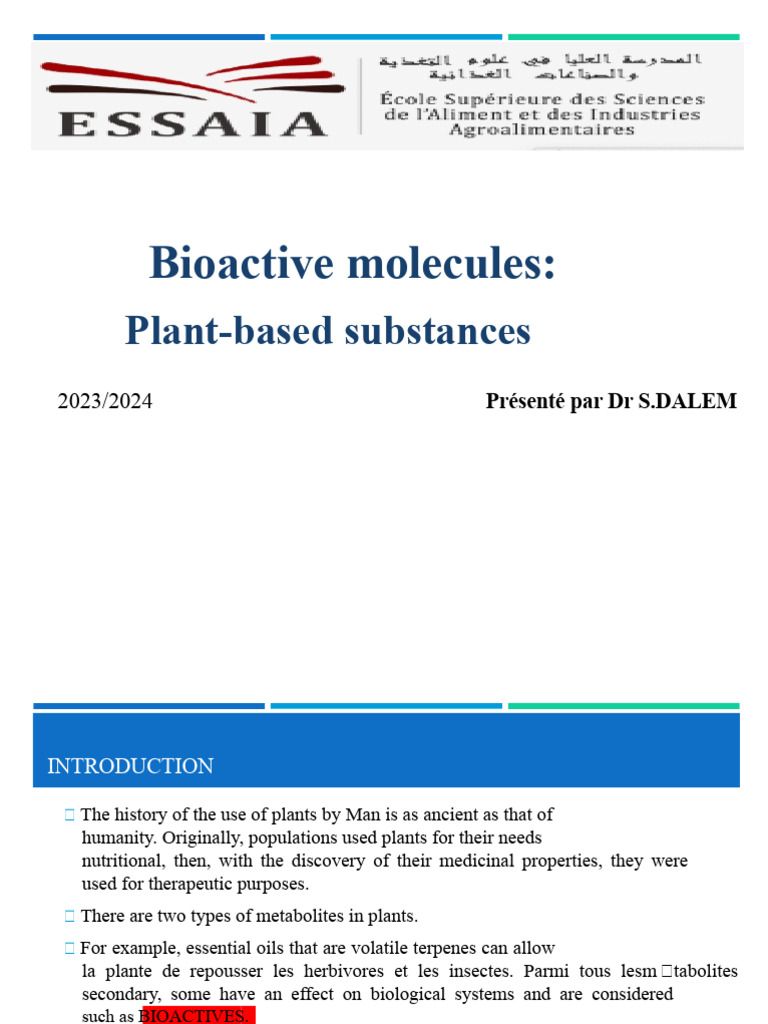 Bioactive Molecules in Plants: Types & Uses | PDF | Polyphenol | Alkaloid