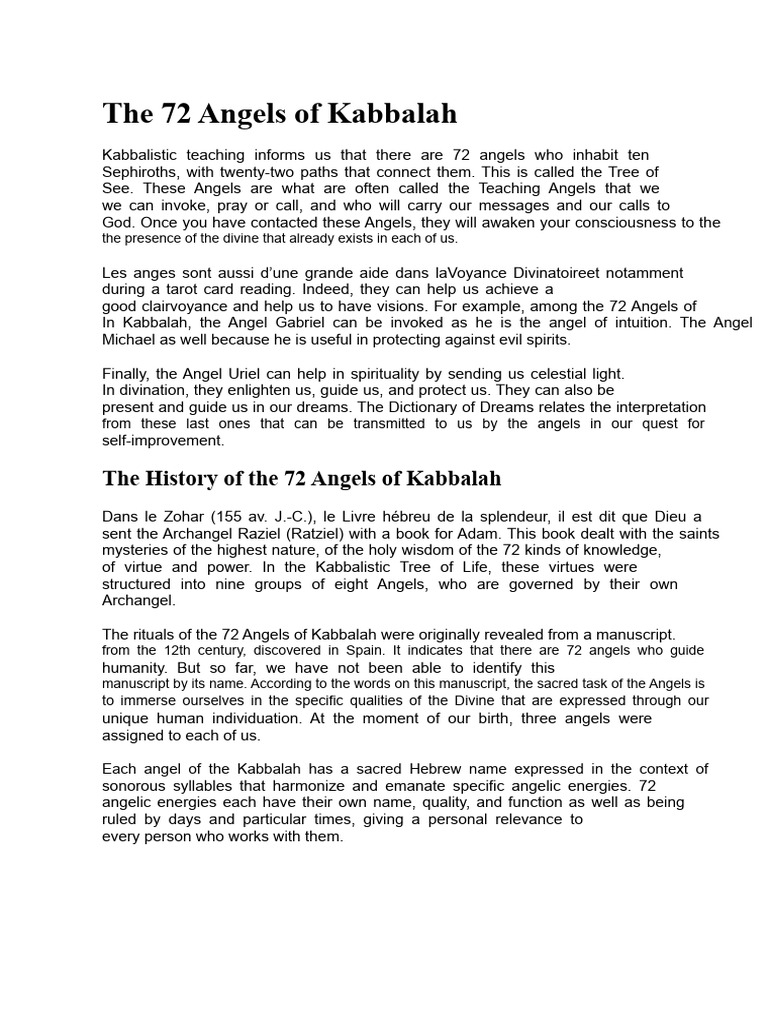The 72 Angels of the Kabbalah | PDF | Angel | Religious Belief And Doctrine
