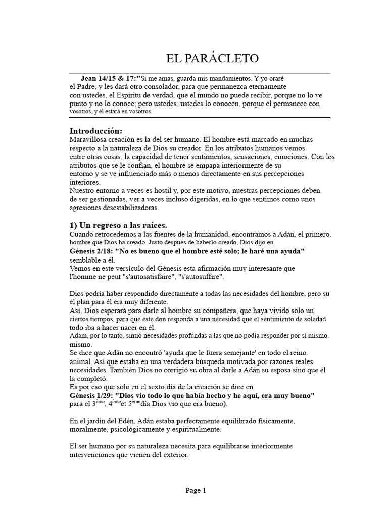 El Paracleto | PDF | Intercesión | Jesús