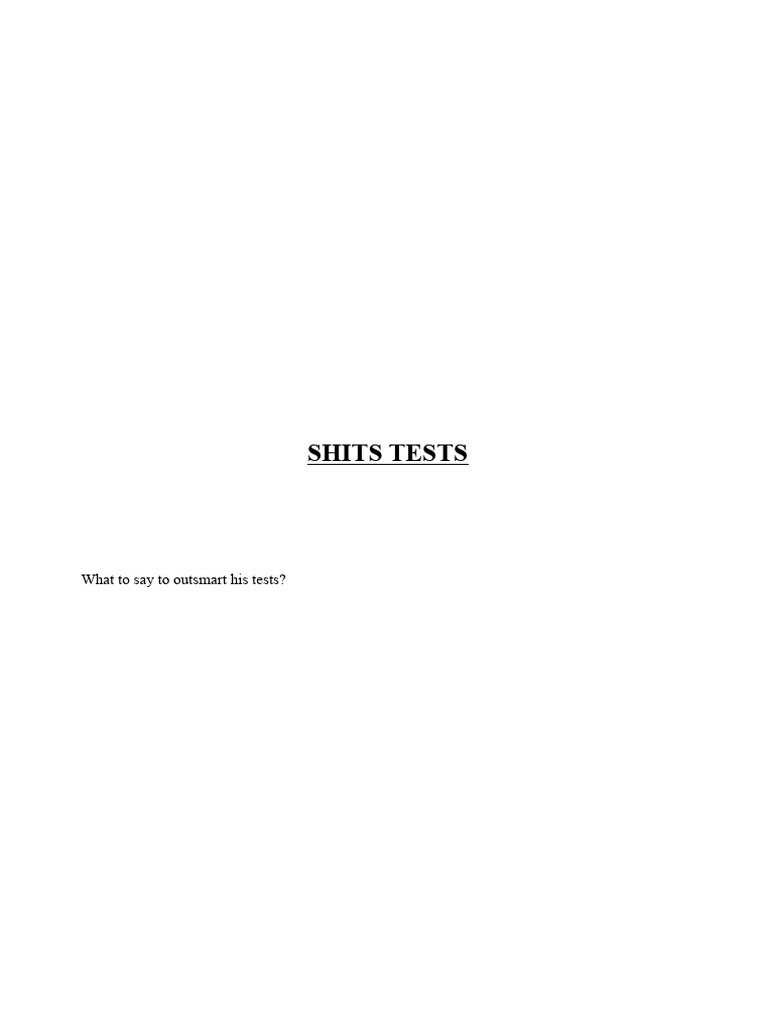Shit Tests | PDF