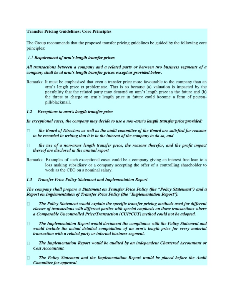 Transfer Pricing Guidelines | PDF | Audit Committee | Audit