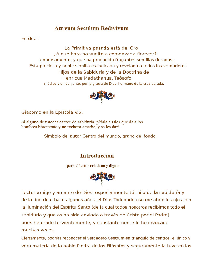Aureum Seculum Redivivum | PDF | Dios | espíritu Santo