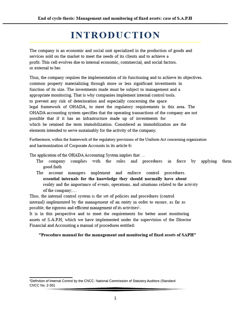 Fixed Asset Management at S.A.P.H. | PDF | Internal Control | Expense