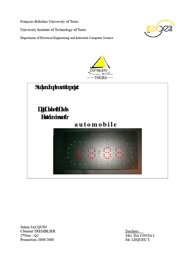 Study and Implementation of a Digital Clock | PDF | Power Supply ...