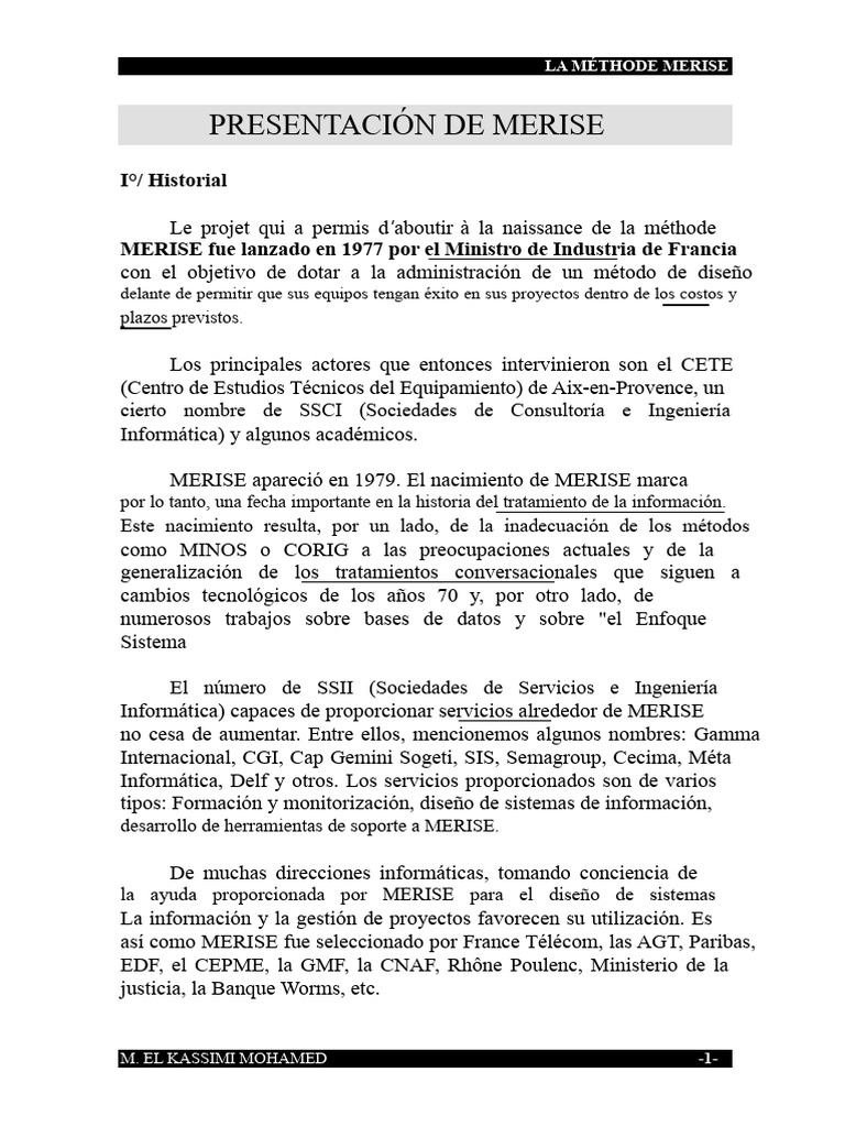 Introducción a la Método Merise | PDF | Software | Informática