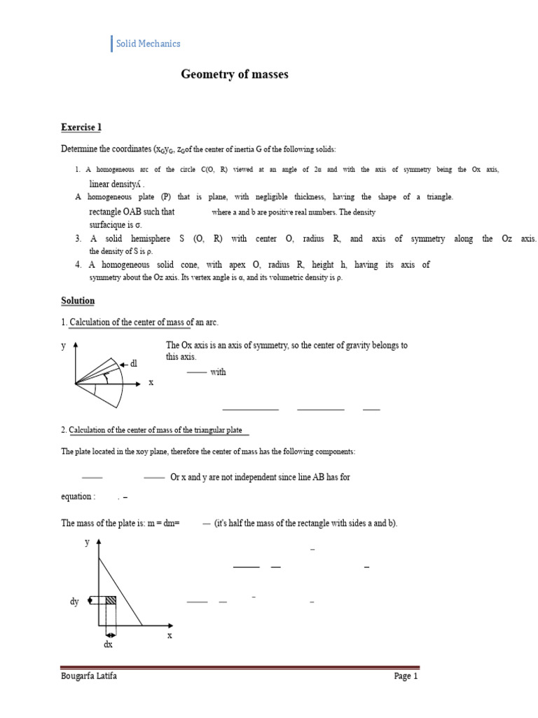 TD-Geometry of Masses | PDF | Sphere | Rotation
