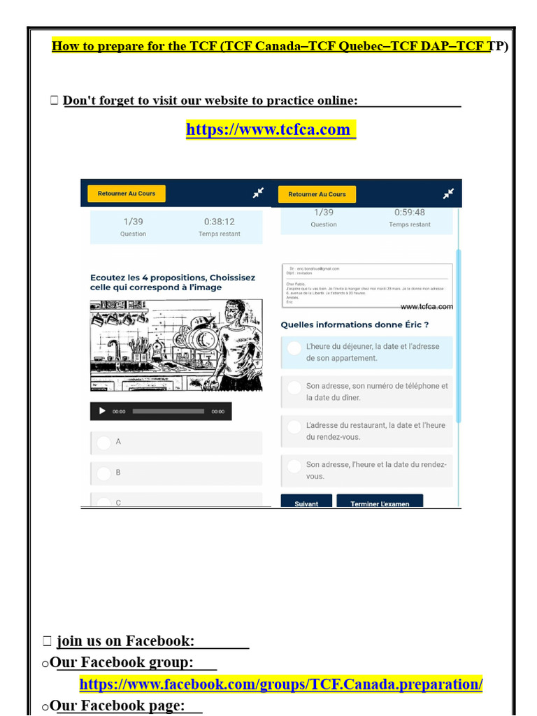TCF Exam Preparation Guide | PDF