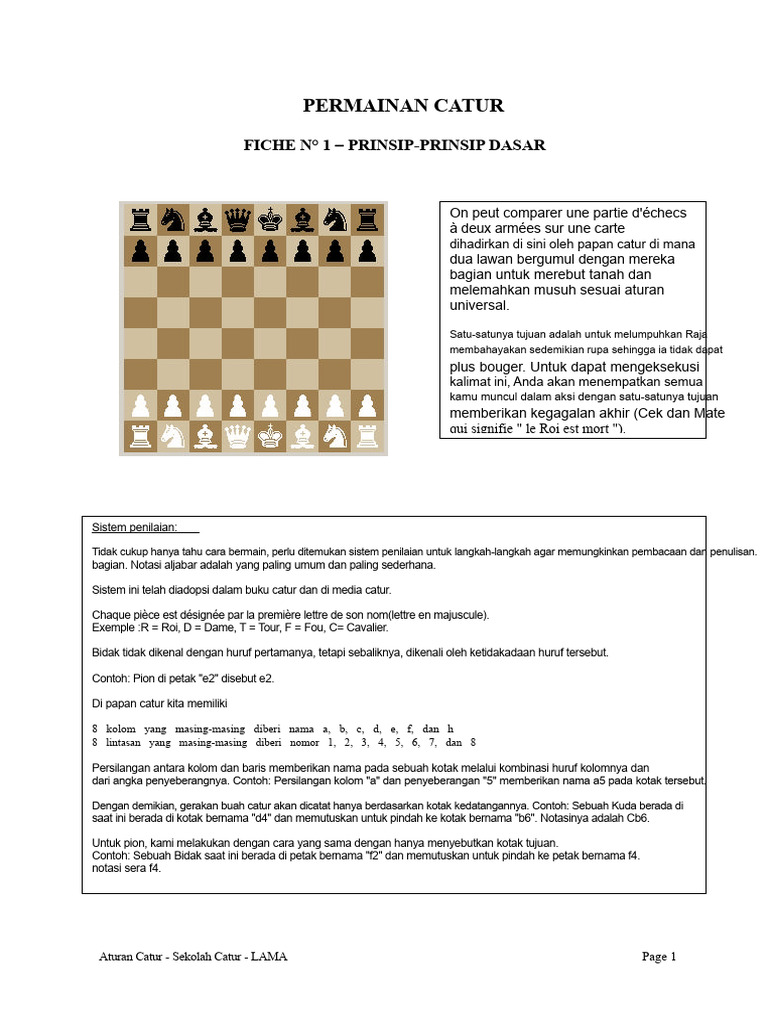 Prinsip Dasar Permainan Catur | PDF
