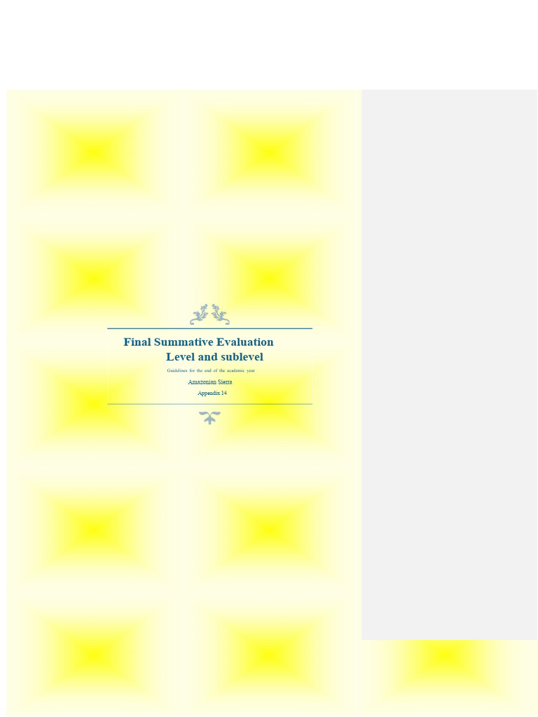 End of Level and Sublevel Evaluation | PDF | Educational Assessment ...