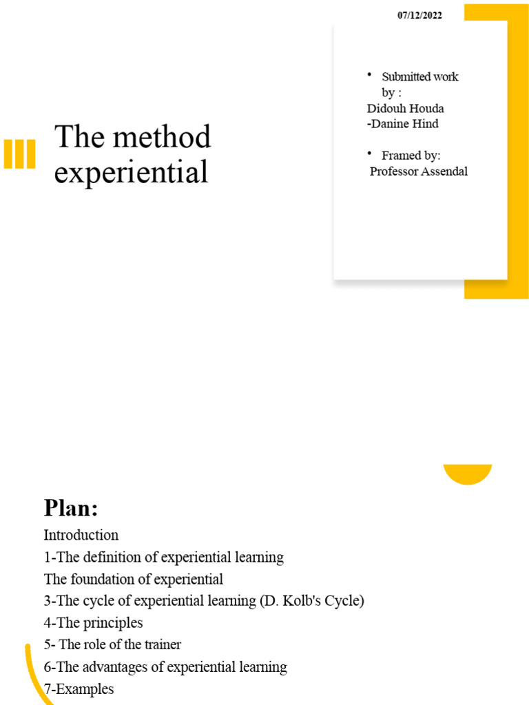Understanding Experiential Learning Methods | PDF | Learning | Experience