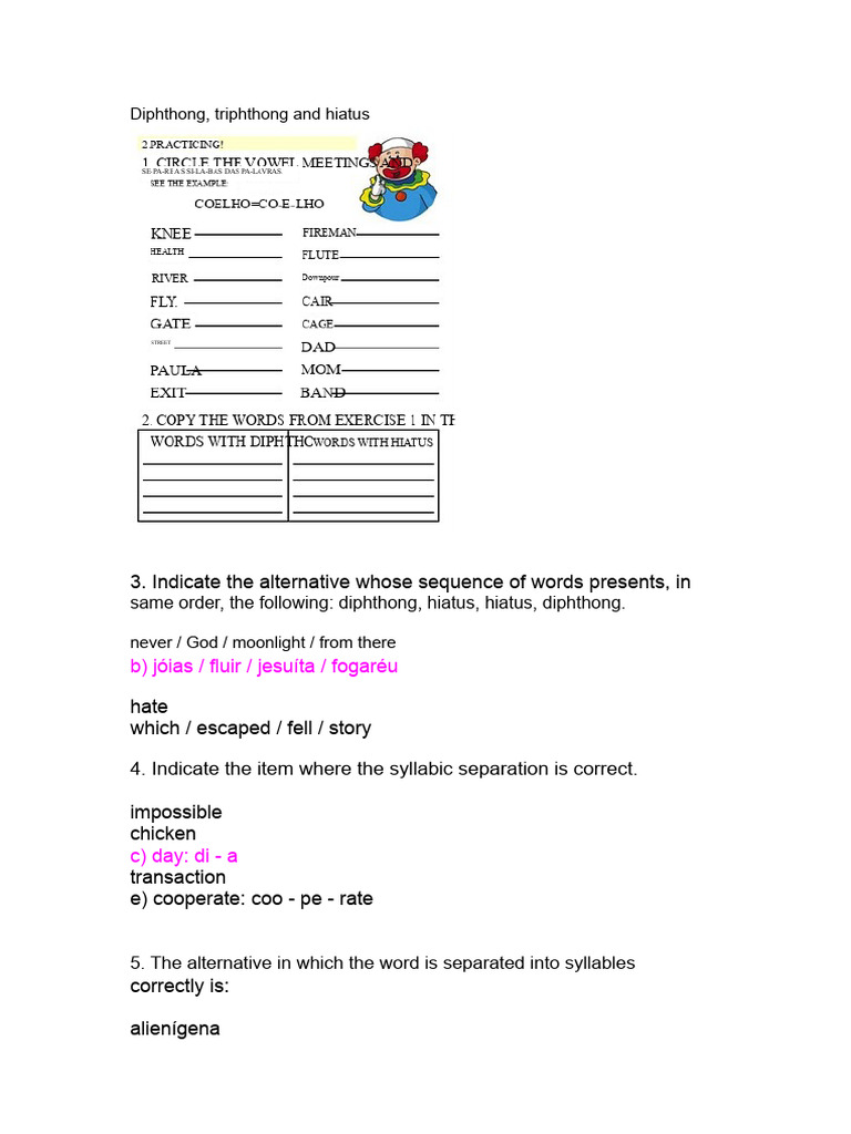 Diphthongs, Triphthongs, and Hiatus Guide | PDF