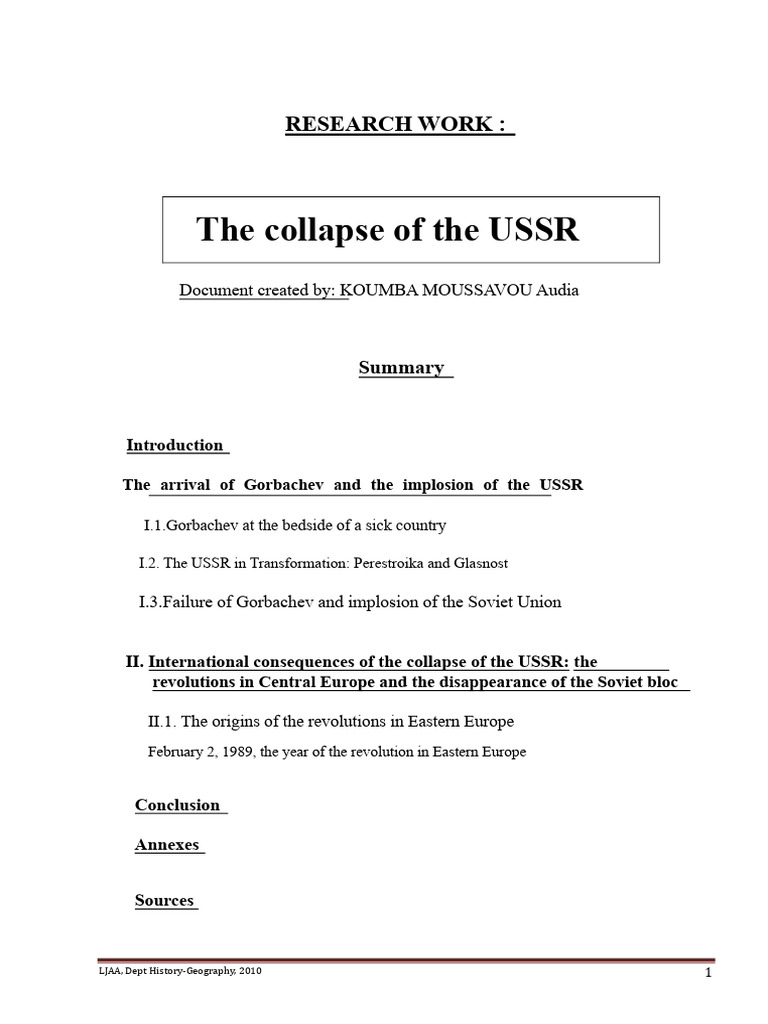 The Collapse of The USSR | PDF | Soviet Union | World Politics