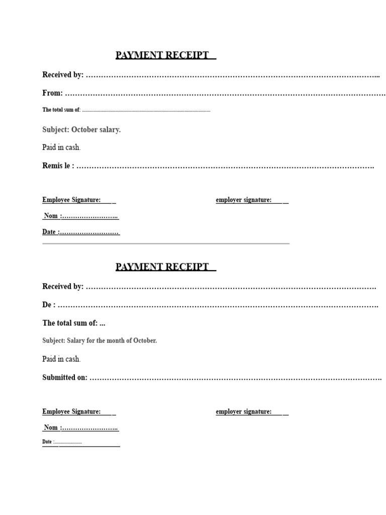 October Salary Payment Receipt | PDF