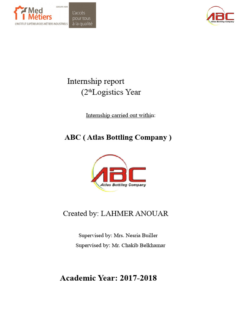 Logistics Internship Report at ABC | PDF | The Coca Cola Company | Coca ...