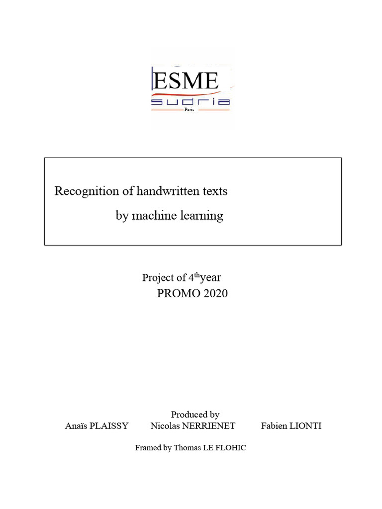Recognition of Handwritten Texts by Machine Learning | PDF | Optical ...