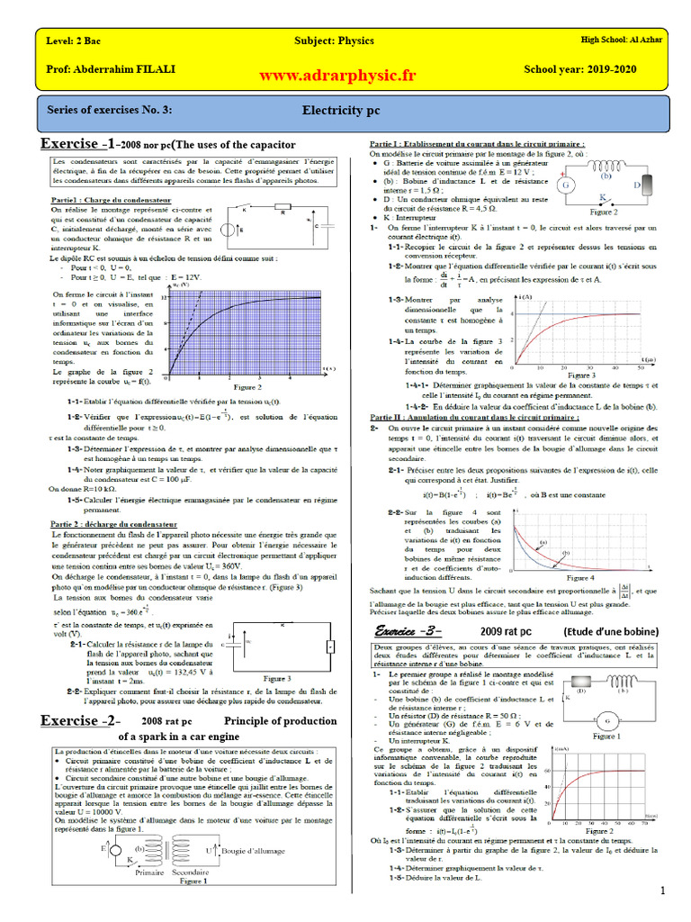 High School Physics Exercises on Electricity | PDF