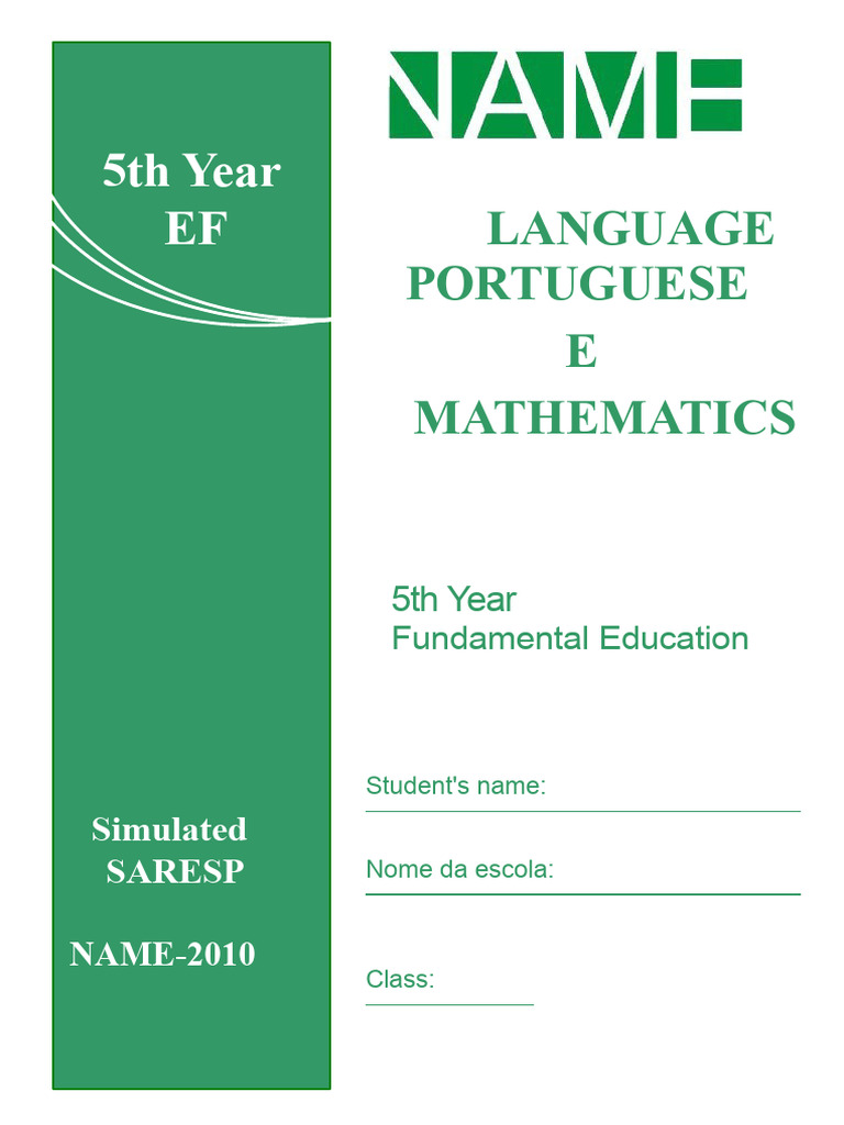 5th Year of Elementary School Portuguese Language and Mathematics 5th ...