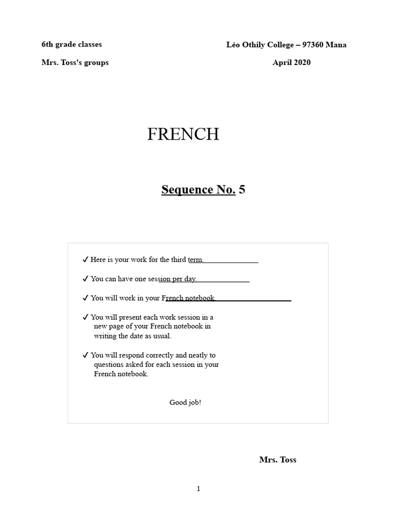 Sequence 5 - 6th Month (1) | PDF | The Adventures Of Tom Sawyer ...