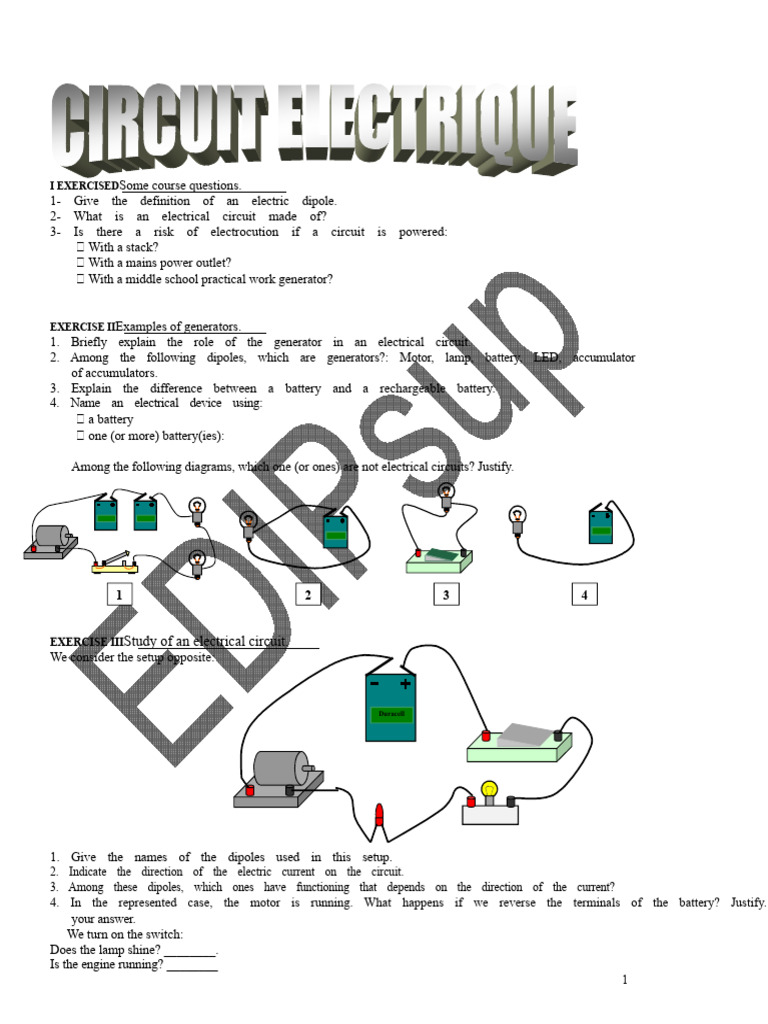 Electrical Circuit Exercises and Concepts | PDF | Switch | Electric Current