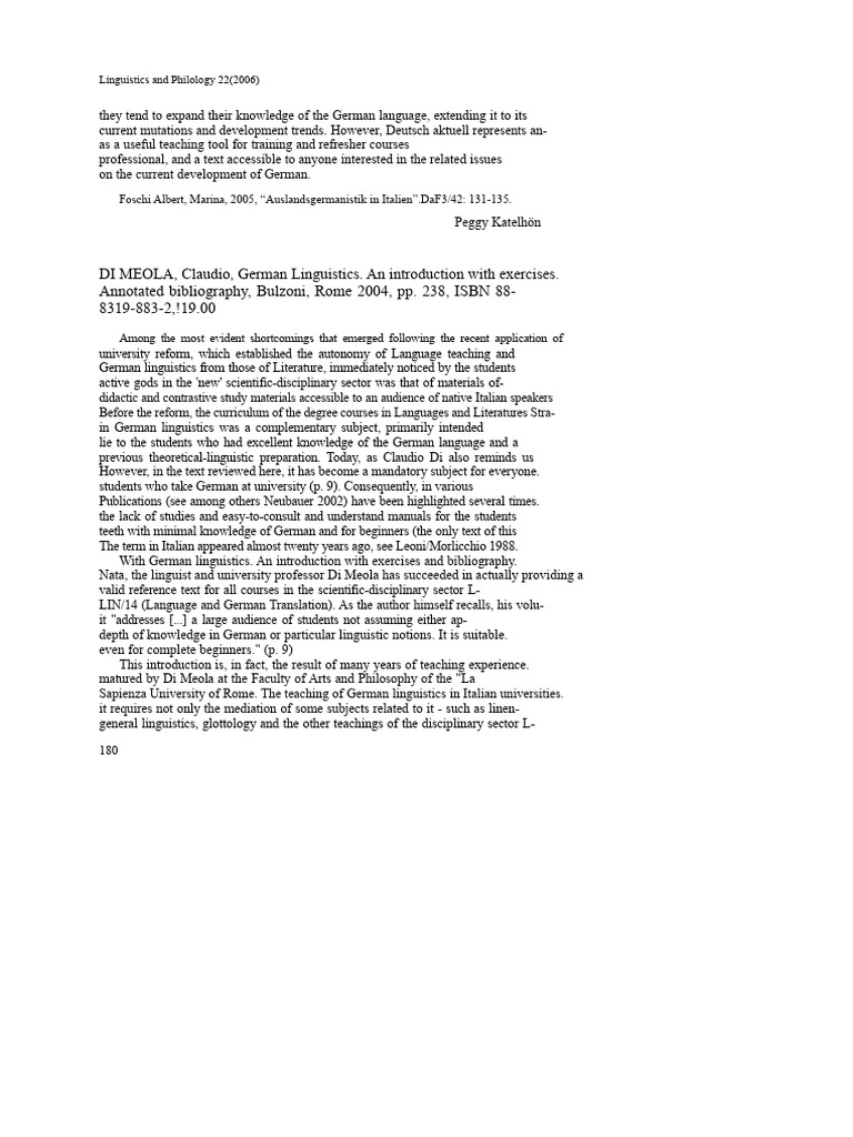 Introduction to German Linguistics Guide | PDF | Linguistics | Human ...